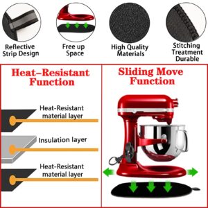 Sliding Mat for Kitchen aid 4.5-5 Qt Tilt-Head Stand Mixer,Mixer Mover Slider Mat Pad with 4 Pack Cord Organizers for Appliances,Heat Resistant Mat For Appliance,Kitchen aid Mixers Accessories.