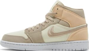 women's air jordan 1 mid se canvas (dv0427 102) - 9 muslin/celestial gold/sail/desert