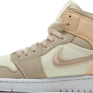 Women's Air Jordan 1 Mid SE Canvas (DV0427 102) - 9 Muslin/Celestial Gold/Sail/Desert