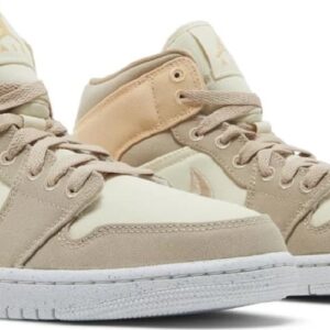 Women's Air Jordan 1 Mid SE Canvas (DV0427 102) - 9 Muslin/Celestial Gold/Sail/Desert