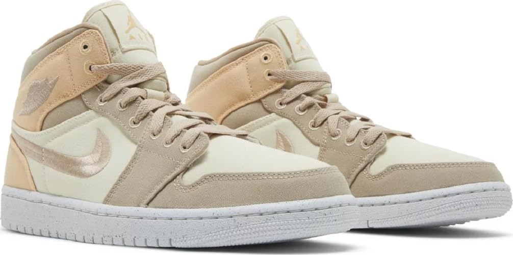 Women's Air Jordan 1 Mid SE Canvas (DV0427 102) - 9 Muslin/Celestial Gold/Sail/Desert