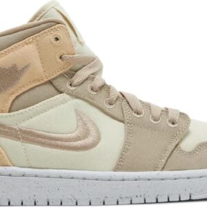 Women's Air Jordan 1 Mid SE Canvas (DV0427 102) - 9 Muslin/Celestial Gold/Sail/Desert