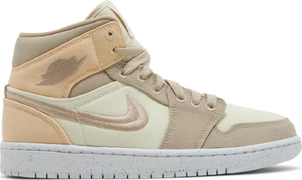 Women's Air Jordan 1 Mid SE Canvas (DV0427 102) - 9 Muslin/Celestial Gold/Sail/Desert