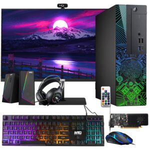 lumos 8 gaming desktop pc, intel core i7 7th gen, 16gb ram, 2tb hdd, gt 1030 2gb ddr5 graphics card, 27 inch 165hz gaming monitor, pci-e bluetooth | wi-fi, rgb kit, win 10 pro (renewed)