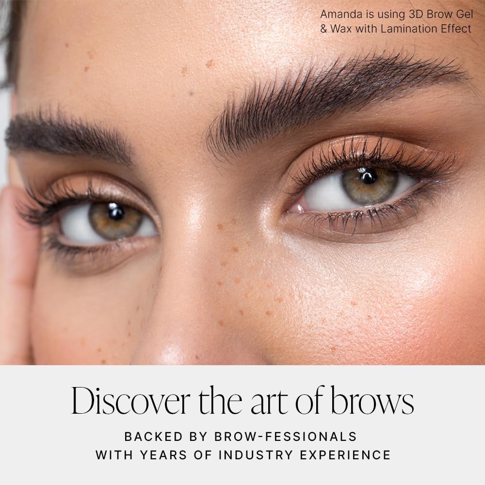 BEYONDBROW 3D Brow Gel & Wax with Lamination Effect, 2-In-1 Hybrid Formula - From Soft, Natural Brows to Fluffy, Feather Brows - Vegan, Cruelty-free, Long Lasting, Water-resistant