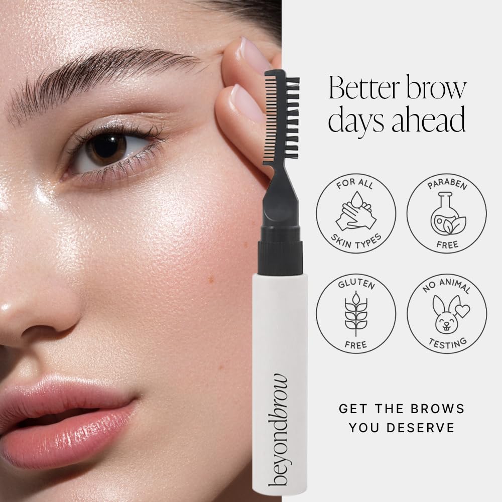 BEYONDBROW 3D Brow Gel & Wax with Lamination Effect, 2-In-1 Hybrid Formula - From Soft, Natural Brows to Fluffy, Feather Brows - Vegan, Cruelty-free, Long Lasting, Water-resistant