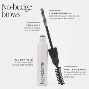 BEYONDBROW 3D Brow Gel & Wax with Lamination Effect, 2-In-1 Hybrid Formula - From Soft, Natural Brows to Fluffy, Feather Brows - Vegan, Cruelty-free, Long Lasting, Water-resistant