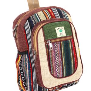 Unique design Himalaya Hemp Hippie Backpack Festival Backpack Hiking Backpack FAIR TRADE Handmade with Love. (BROWN)