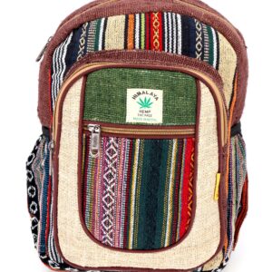 Unique design Himalaya Hemp Hippie Backpack Festival Backpack Hiking Backpack FAIR TRADE Handmade with Love. (BROWN)