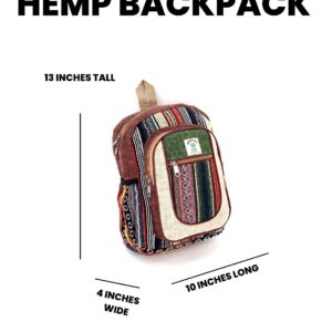 Unique design Himalaya Hemp Hippie Backpack Festival Backpack Hiking Backpack FAIR TRADE Handmade with Love. (BROWN)