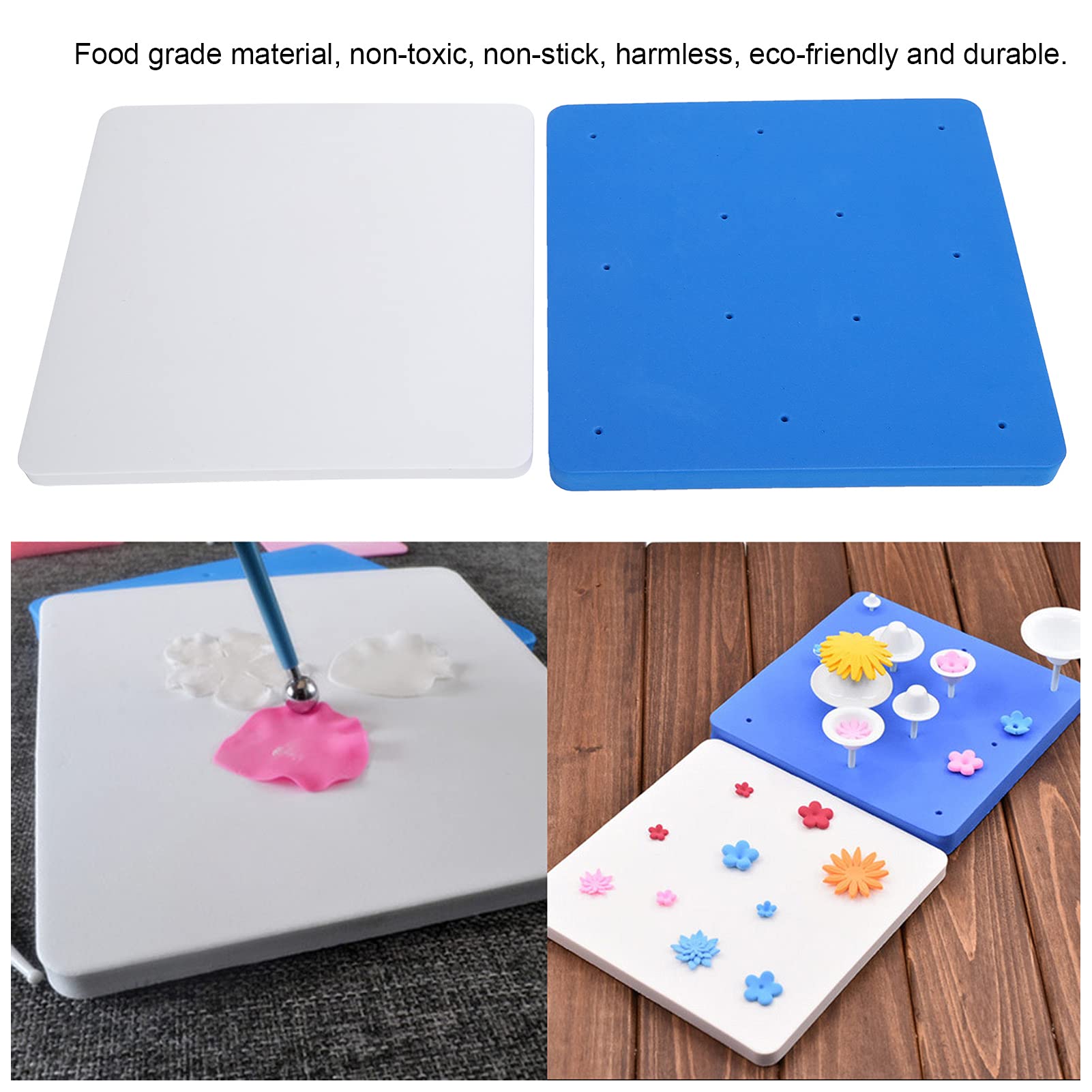 Cake Shaping Mat 12 Hole DIY Sugar Flower Drying Gum Paste Sponge Tray Cake Decorating Drying Tools for Sugarcraft Handmade White Blue