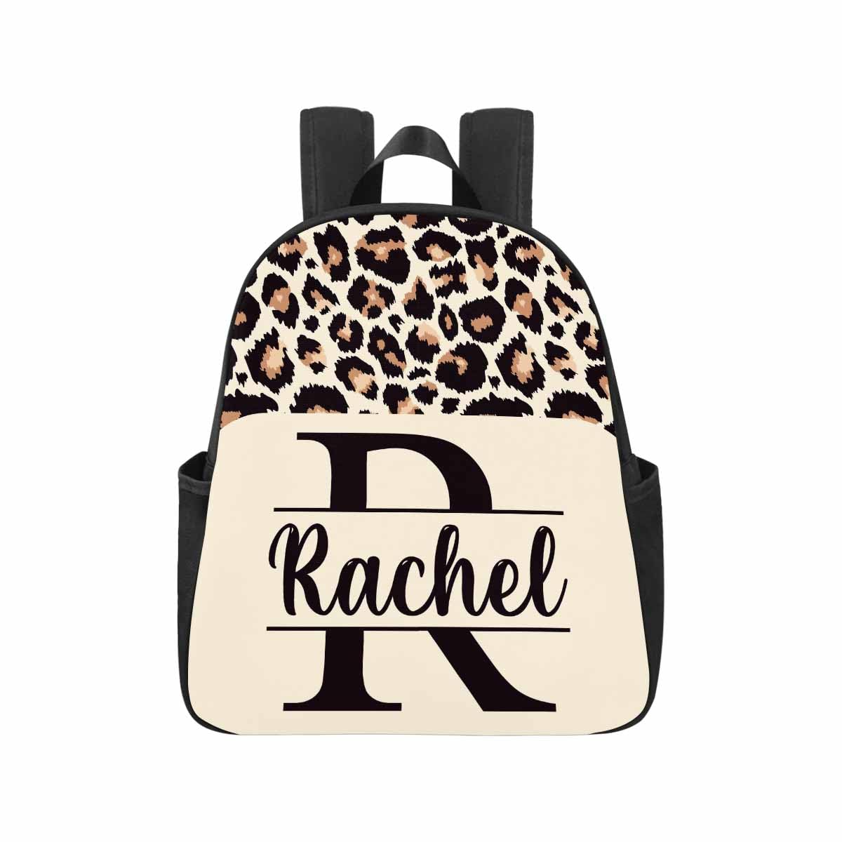 Artsadd Custom Laptop Backpack With Name, Personalized Leopard Backpack, Customized Monogrammed Daypack Handbag Shoulder Bag for Unisex Hiking Camping Work Shopping