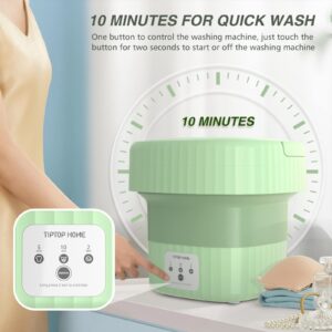 Bubbacare Portable Washing Machine, Mini Machine Ultrasonic Turbine Wash, Washer for Underwear, Sock, Baby Clothes, Travel, Camping, Dorm, RV, Home Foldable Small Laundry Green, JYJQ-26026 (MG)