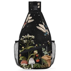 animal dragonfly sling bag crossbody sling backpack water resistant shoulder bag outdoor travel hiking chest bag daypack for women men unisex