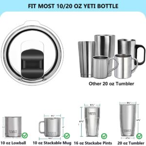 masterplug 20 oz Tumbler Lid (2 Pack), Replacement Lids Compatible for YETI 20 oz Tumbler, 10/24 oz Mug and 10 oz Lowball- Replacement Slider/Cover (20 Ounce)