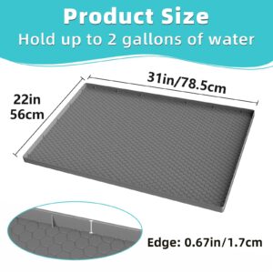 PoYang Under The Sink Mat: 31" x 22" Silicone Under Sink Mats for Kitchen Waterproof, Under Sink Tray for Kitchen or Bathroom Cabinet, Under Sink Protector Mat Prevent Drips, Leaks (Grey)