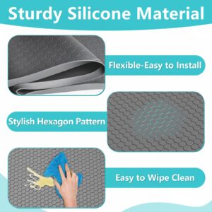 PoYang Under The Sink Mat: 31" x 22" Silicone Under Sink Mats for Kitchen Waterproof, Under Sink Tray for Kitchen or Bathroom Cabinet, Under Sink Protector Mat Prevent Drips, Leaks (Grey)