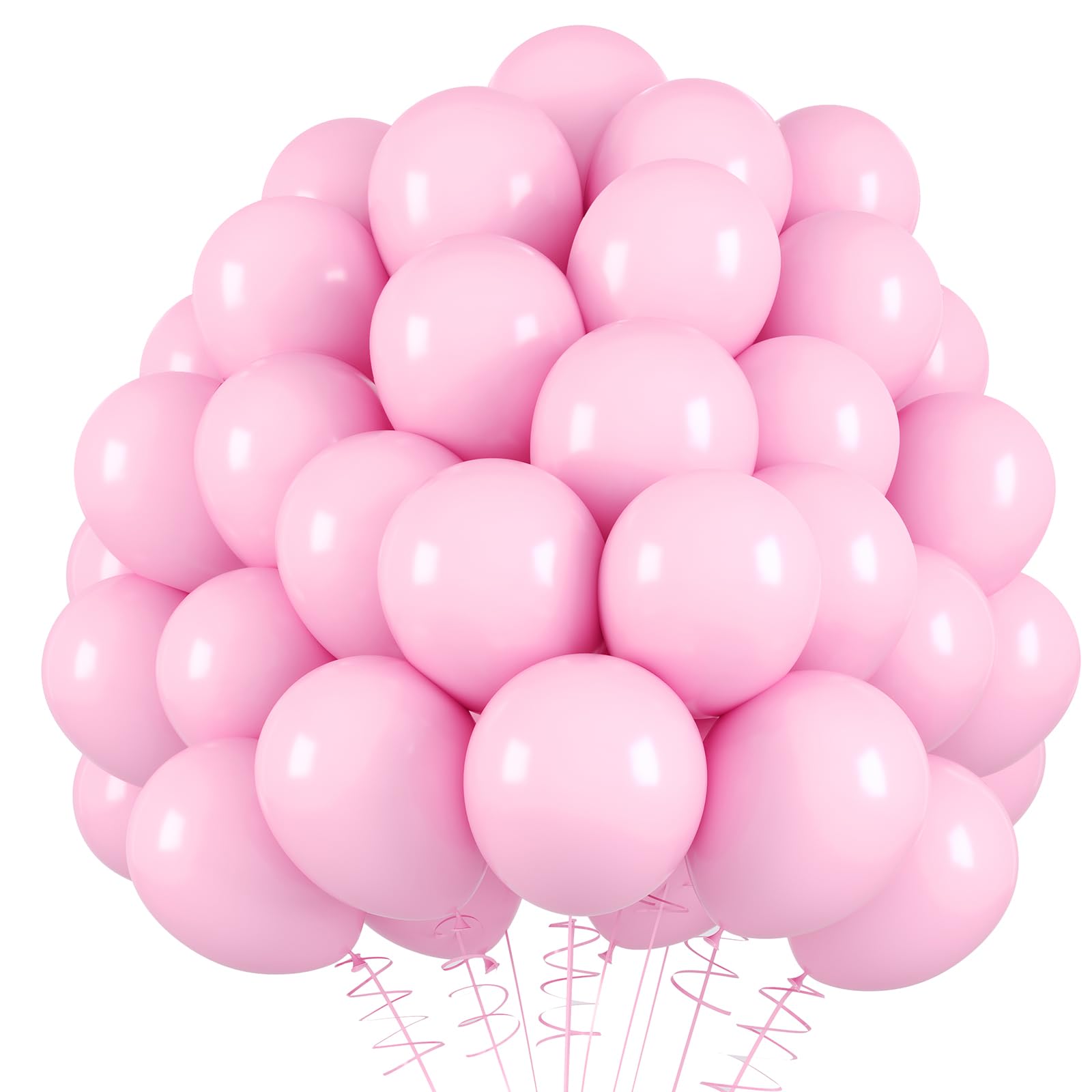 RUBFAC Light Pink Balloons, 120pcs 5 Inch Pastel Pink Balloons, Baby Pink Balloons Thicker Latex Balloons for Birthday Wedding Baby Shower Anniversary Party Decorations