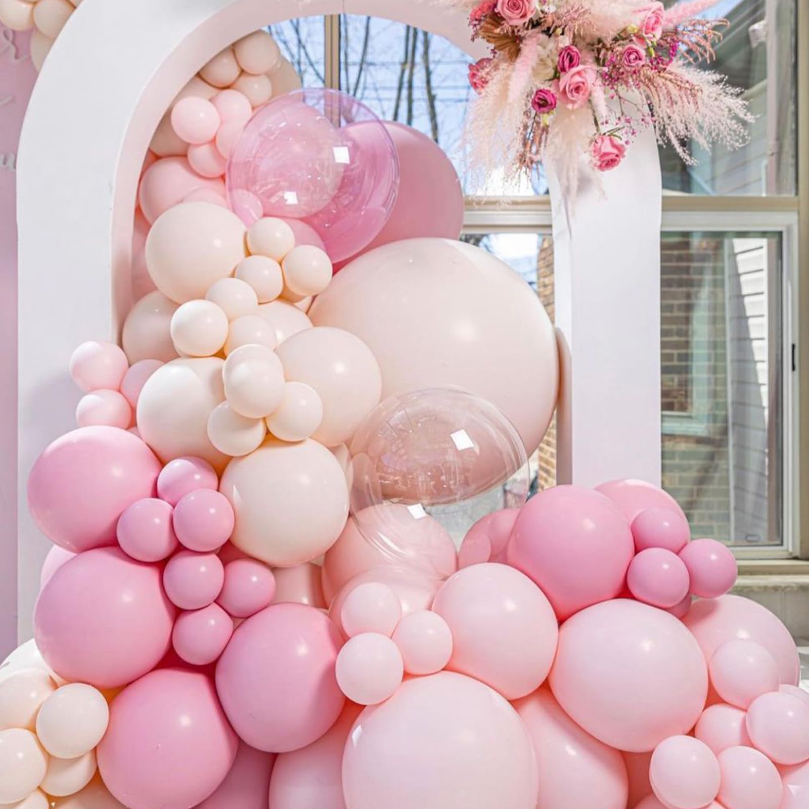 RUBFAC Light Pink Balloons, 120pcs 5 Inch Pastel Pink Balloons, Baby Pink Balloons Thicker Latex Balloons for Birthday Wedding Baby Shower Anniversary Party Decorations