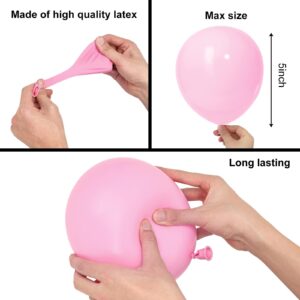 RUBFAC Light Pink Balloons, 120pcs 5 Inch Pastel Pink Balloons, Baby Pink Balloons Thicker Latex Balloons for Birthday Wedding Baby Shower Anniversary Party Decorations