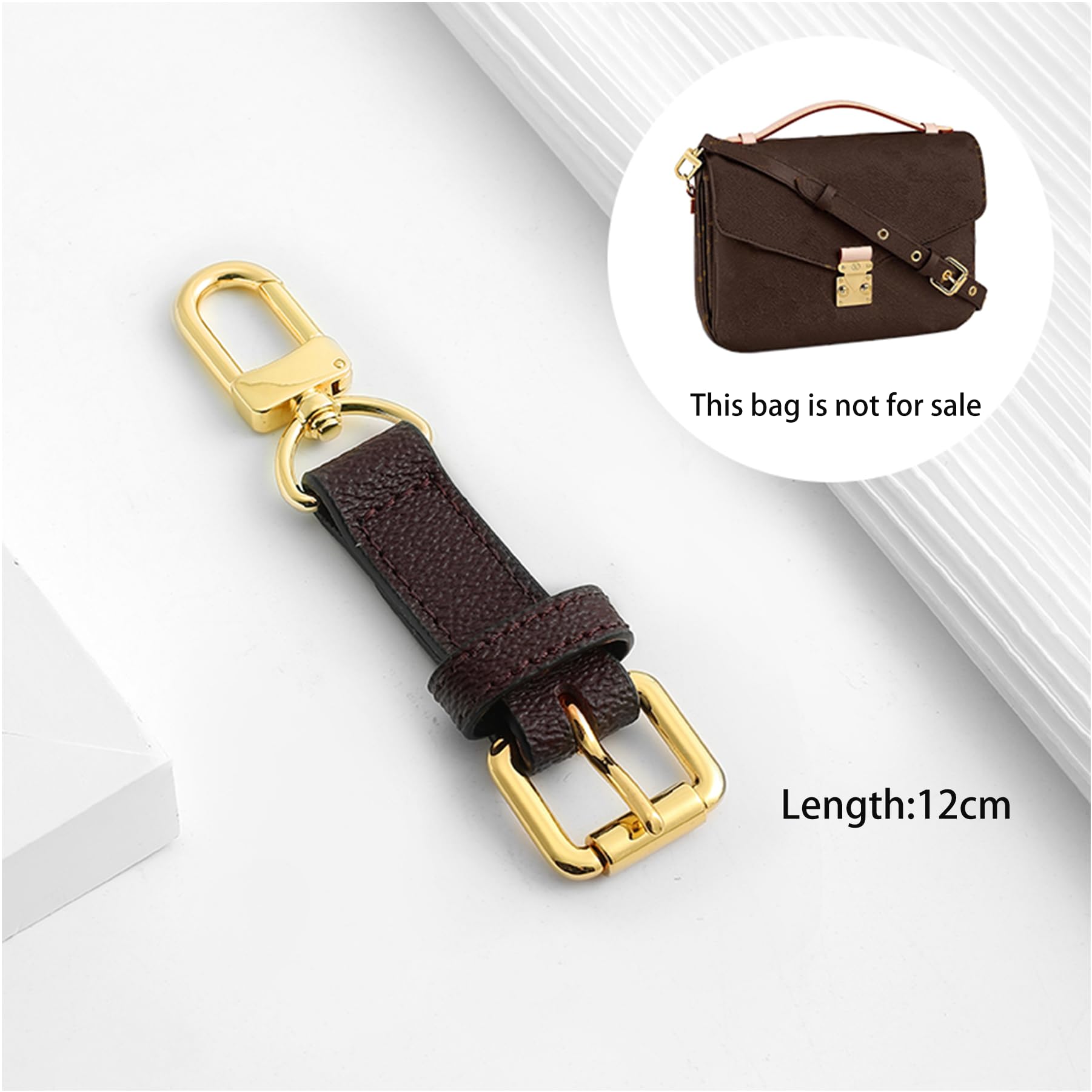 OAikor LV Pochette Metis Shoulder Strap Adjustment Buckle, Bag Shoulder Strap Shortening Adjuster Accessory for Handbag Crossbody Strap(Brown, 12cm)