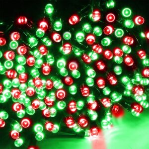 WATERGLIDE 1000 LED Christmas String Lights, 328 FT Green Wire LED Decorative Fairy Lights with Remote & 8 Modes, Waterproof for Outdoor Xmas Holiday Party Garden Wedding Home Decor, Red & Green