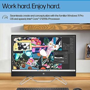 HP 27-inch FHD IPS 2022 ~ Newest ~ All-in-One Desktop Computer 10-Core 12th Intel Core i7-1255U Iris Xe Graphics ~ 16GB DDR4 1TB SSD ~ Bluetooth Windows 11 Pro White Wireless KB Mouse 32GB USB Drive