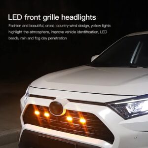 4x Amber Lens LED Grille Light Kit with Wiring Harness, Amber LED Front Grill Lighting Car Accessories for 2016-2021 Toyota Tacoma SR5 Extended Cab Pickup 4-Door