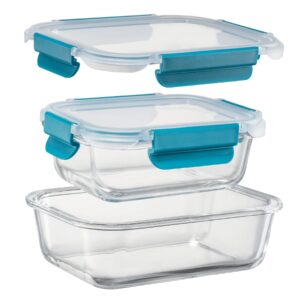 GC GENICOOK Glass Food Storage Containers with Lids-Glass Meal Prep Containers for Lunch-Pantry Kitchen Storage Containers,Freezer Safe,Leak-Proof,Stackable,Large Capacity