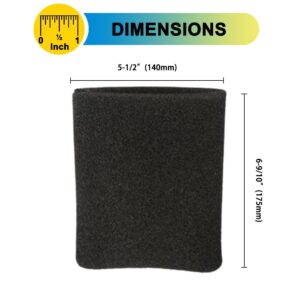 SpaceTent 5 Pack VFF21 Foam Filters for Most Vacmaster 2.5 to 5 Gallon Wet/Dry Vacs, Armor All 2.5 Gallon Vacs AA255, AA256, VOM205P 0901 and 4 Gallon Vac VO408S 0901.