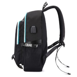 LanboQ Teens Cristiano Ronaldo Knapsack Casual Daypacks Wear Resistant Travel Bookbag with USB Charging/Headphone Port