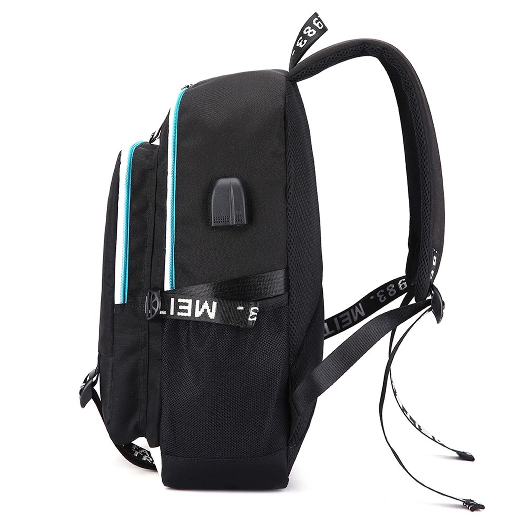 LanboQ Teens Cristiano Ronaldo Knapsack Casual Daypacks Wear Resistant Travel Bookbag with USB Charging/Headphone Port