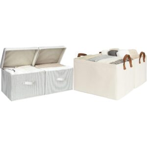 storageworks 2-pack decorative storage boxes with 2-pack metal storage baskets