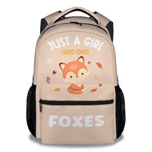 cunexttime fox backpack for girls boys, 16 inch orange backpacks for school, cute lightweight durable bookbag for kids