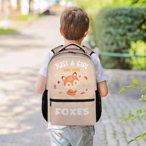 CUNEXTTIME Fox Backpack for Girls Boys, 16 Inch Orange Backpacks for School, Cute Lightweight Durable Bookbag for Kids