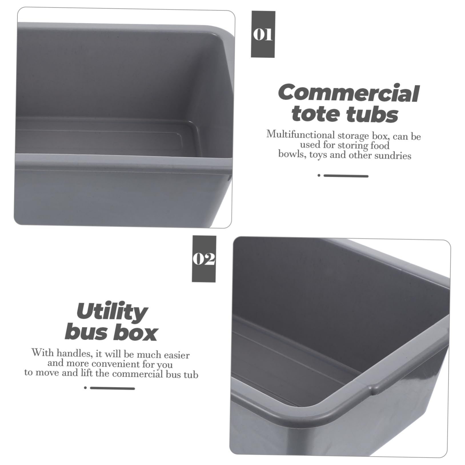 Cabilock Storage Bins Plastic Car Storage Bin White Boxes Bus Box Multipurpose Bus Tub Tote Box with Handles Household Storage Box Tote Bag Storage Basket Grey Multifunctional Storage Box