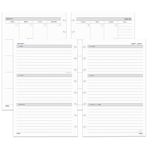 2024 TUL® Discbound Weekly/Monthly Planner Refill Pages, Junior Size