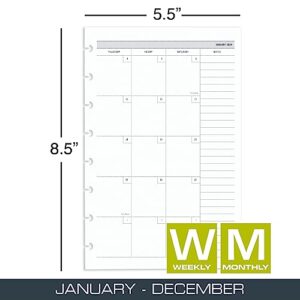 2024 TUL® Discbound Weekly/Monthly Planner Refill Pages, Junior Size