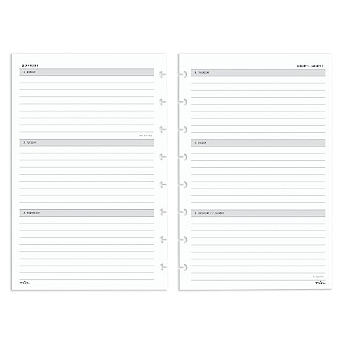 2024 TUL® Discbound Weekly/Monthly Planner Refill Pages, Junior Size