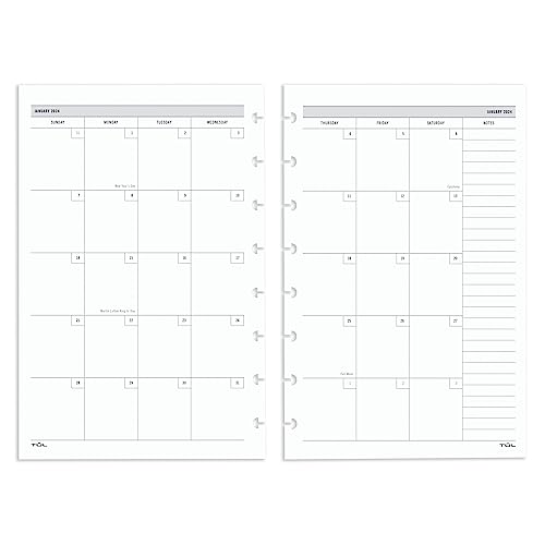 2024 TUL® Discbound Weekly/Monthly Planner Refill Pages, Junior Size