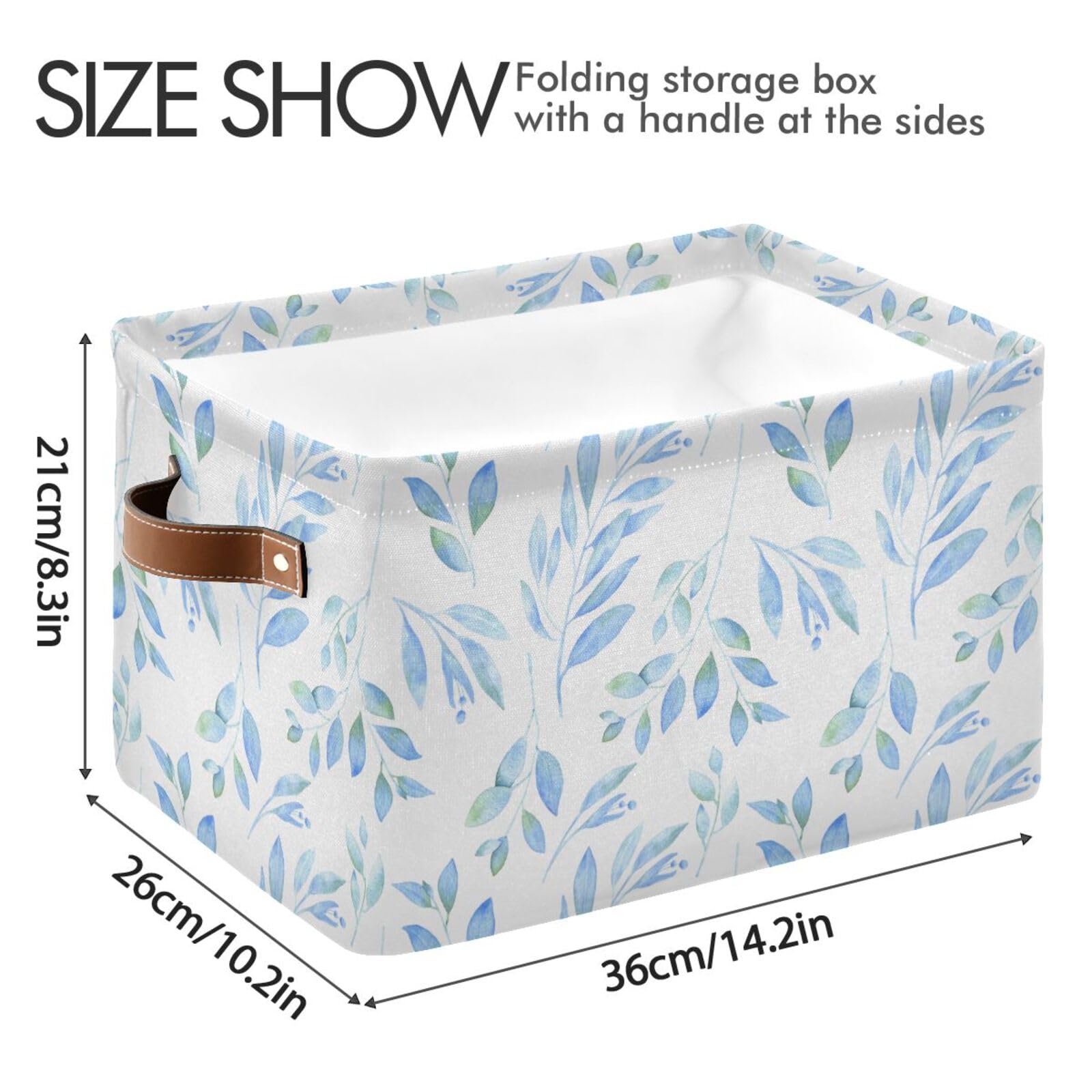 SDMKA Fabric Storage Baskets Blue Branch Foldable Baskets Large Storage Bins for Organizing Shelves Closet Home, Decorate Your Rooms