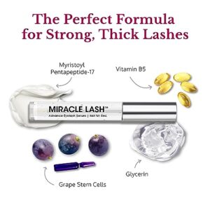 5th & Glow Miracle Lash Enhancing Serum, Eyelash Serum to Nourish, Hydrate, and Protect Eyelashes, Promotes Lash Growth