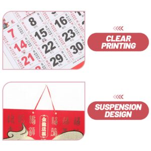 MAGICLULU Paper Calendar 2024 Wall Calendar Vintage Year of Dragon Hanging Calendar Traditional Chinese Lunar Calendar Monthly Schedule Agenda Planner for Home Office Calendar Washi Tape