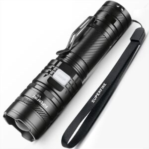 superfire rechargeable flashlights high lumens, 2000 lumens super bright powerful flashlight,tactical flashlights for emergencies