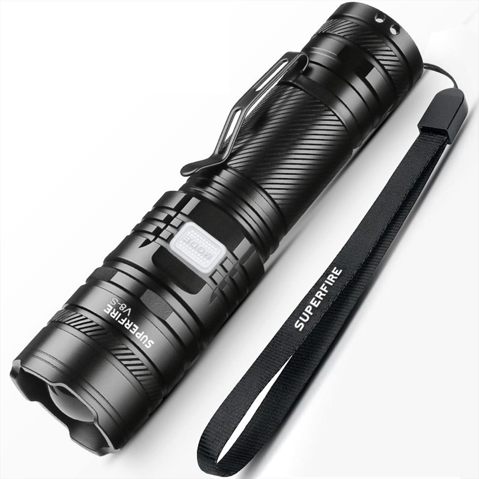 SuperFire Rechargeable Flashlights High Lumens, 2000 Lumens Super Bright Powerful Flashlight,Tactical Flashlights for Emergencies