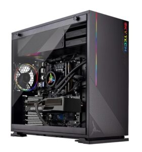 skytech azure gaming pc, ryzen 7 5700x 3.4 ghz (4.6ghz turbo boost), nvidia rtx 4060 8gb gddr6x, 1tb nvme, 16gb ddr4 ram 3200, 650w gold psu, wi-fi, win 11 home