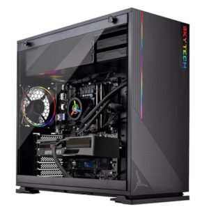 Skytech Azure Gaming PC, Ryzen 7 5700X 3.4 GHz (4.6GHz Turbo Boost), NVIDIA RTX 4060 8GB GDDR6X, 1TB NVME, 16GB DDR4 RAM 3200, 650W Gold PSU, Wi-Fi, Win 11 Home