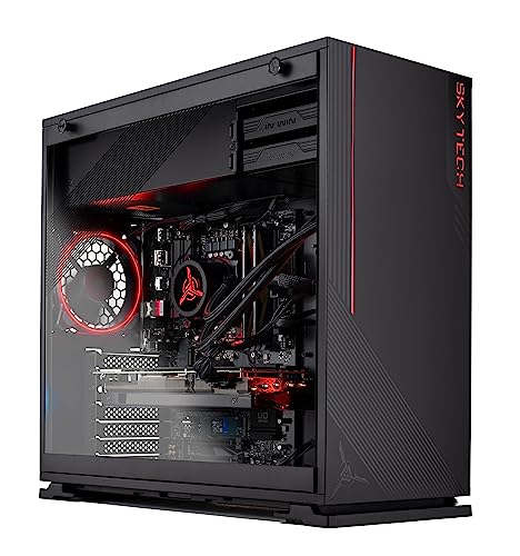 Skytech Azure Gaming PC, Ryzen 7 5700X 3.4 GHz (4.6GHz Turbo Boost), NVIDIA RTX 4060 8GB GDDR6X, 1TB NVME, 16GB DDR4 RAM 3200, 650W Gold PSU, Wi-Fi, Win 11 Home