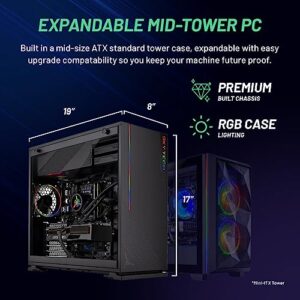 Skytech Azure Gaming PC, Ryzen 7 5700X 3.4 GHz (4.6GHz Turbo Boost), NVIDIA RTX 4060 8GB GDDR6X, 1TB NVME, 16GB DDR4 RAM 3200, 650W Gold PSU, Wi-Fi, Win 11 Home