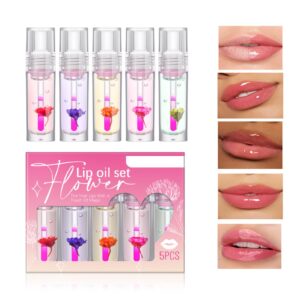 corleone hydrating lip glow oil set, lip oil gloss moisturizing nourishing shiny no-sticky transparent plumping lip balm oil repairing lightening lip line